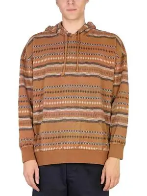 Universal Works Striped Hoodie - Brown
