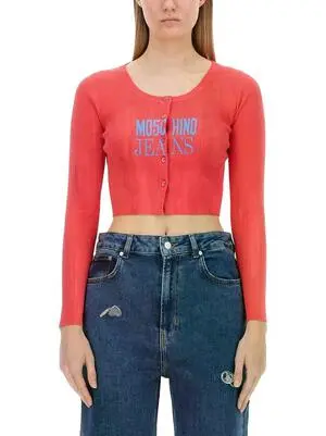 Moschino Ribbed Knitwear With Button Detail - Red