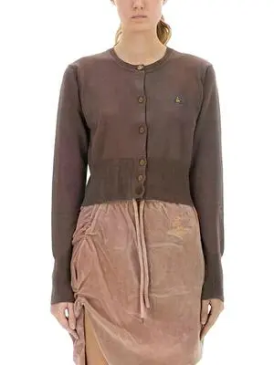 VIVIENNE WESTWOOD Orb-logo Button-front Cardigan - Brown