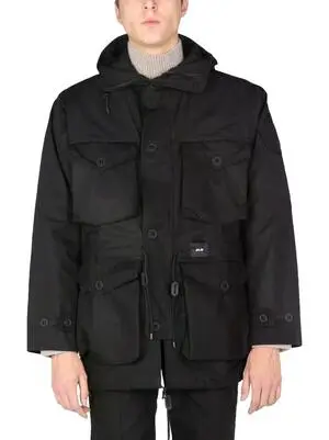 ARKAIR Buttoned Hooded Shirt - Black