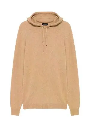 ROBERTO COLLINA Knitted Hoodie - Brown