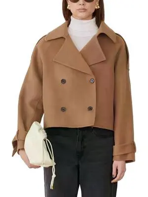 JOVONNA Buttoned Jacket - Brown