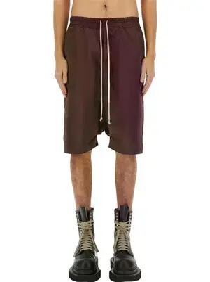 Rick Owens Pods Drawstring Pocket Shorts - Brown