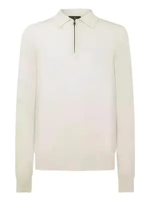 Belstaff Kyle Knitted Polo Shirt Neutrals
