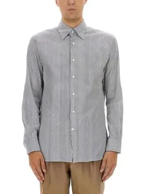 BOSS Striped Camel Shirt - White