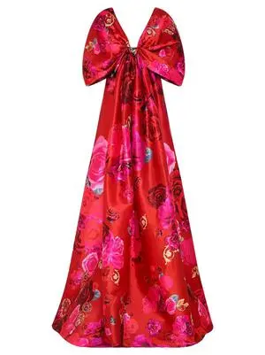 Camilla Floral-pattern Maxi Dress - Red
