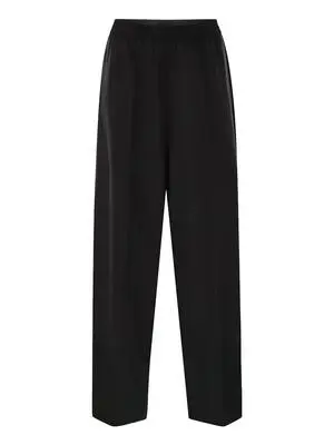 Fabiana Filippi Elasticated-waistband Wool Trousers - Black