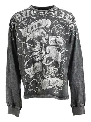 BREATH Skull-print Long-sleeve T-shirt - Grey