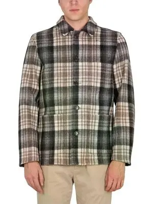 Aspesi Checked-pattern Buttoned Shirt - Brown