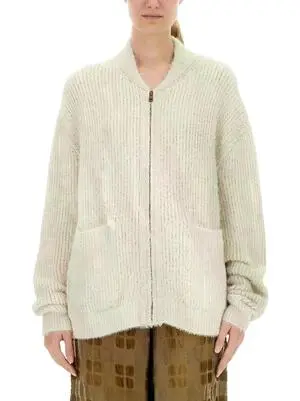 UMA WANG Zip-up Pocket Cardigan - Neutrals