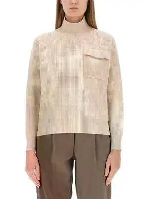 Brunello Cucinelli Flap-pocket High-neck Sweater - Neutrals