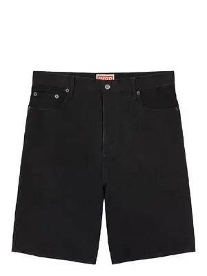 Kenzo Logo-patch Denim Shorts - Black