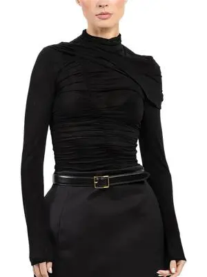 Magda Butrym Draped Ruched Top - Black