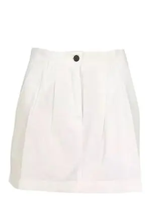 DEPARTMENT 5 Pleated Mini Skirt With Button Detail - White