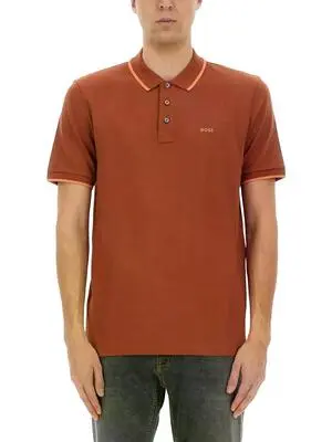 BOSS Buttoned Polo Shirt - Brown