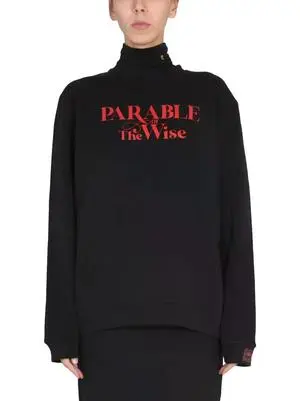 Raf Simons Graphic Round-neck Sweatshirt - Black