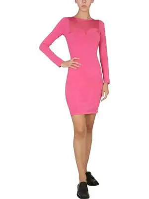 Moschino Mesh-panel Mini Dress - Pink