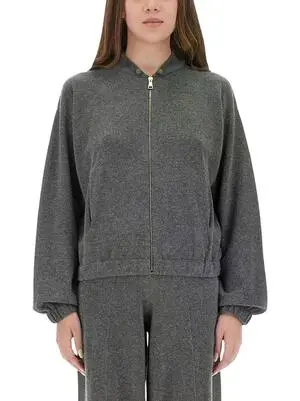 Fabiana Filippi Zip-up Bomber Jacket - Grey