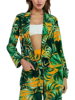 Mystique Leaf-print Blazer - Green