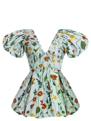 Agua Bendita Noni Primavera Floral-print Mini Dress - Blue