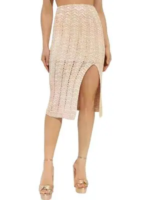 LoveShackFancy Lace Midi Skirt - Neutrals