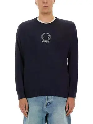 Moschino Logo-embroidered Crew-neck Sweater - Blue
