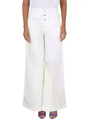 DEPARTMENT 5 Buttoned Wide Leg Trousers - White
