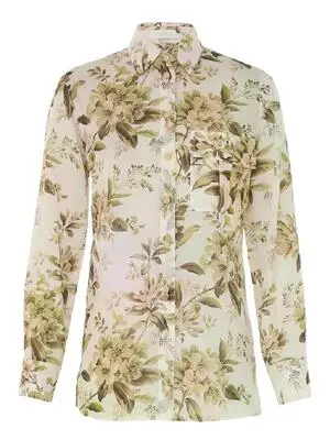 Zimmermann Floral Pocket Shirt - Neutrals