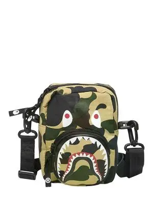 A BATHING APE Camo Shark Mini Shoulder Bag - Neutrals