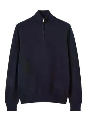 Loro Piana Zip-Neck Sweater Blue