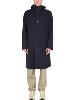 MONOBI Hooded Trench Coat - Blue