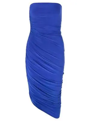 Norma Kamali Draped Asymmetric Dress - Blue