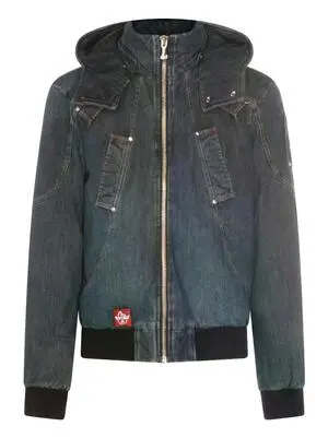 Moose Knuckles Hooded Denim Jacket - Blue