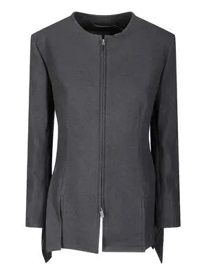 Yohji Yamamoto Zip-up Wool Jacket - Black