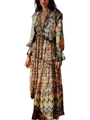 Hemant & Nandita Lief Beaded Jacquard Gilet - Brown