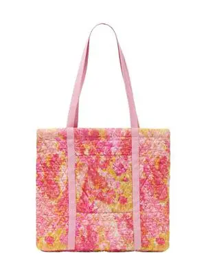 LoveShackFancy Quilted Floral Print Shoulder Bag - Pink