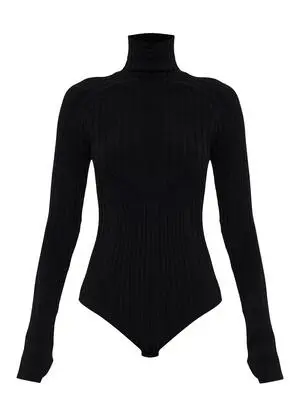 Perfect Moment Ribbed Seamless Bodysuit - Black