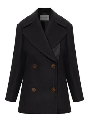 LANVIN Short Double-breasted Coat - Black