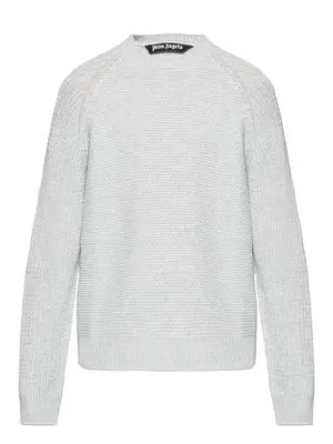 Palm Angels Crew Neck Knit Sweater - Grey