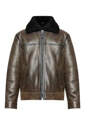 SAMSØE SAMSØE Sheepskin Bomber Jacket - Brown