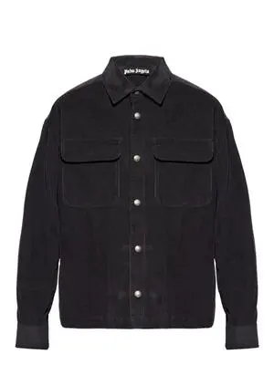 Palm Angels Corduroy Shirt With Pockets - Navy Blue
