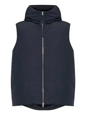 JIL SANDER Quilted Vest With Hood - Black