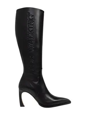 Off-White Heeled Knee High Boots - Black