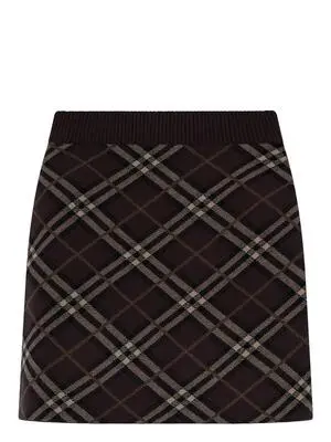 BURBERRY Ginny A-Line Knit Mini Skirt