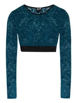 Versace Lace Long Sleeve Top - Blue