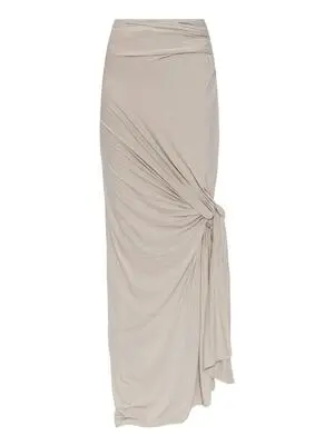 ENTIRE STUDIOS Maxi Skirt With Asymmetrical Draping - Cream