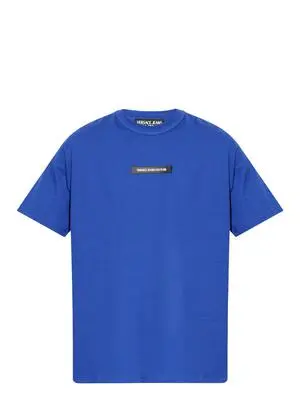 Versace T-shirt With Logo Patch - Blue
