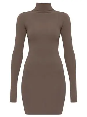 ENTIRE STUDIOS Turtleneck Bodycon Mini Dress - Brown