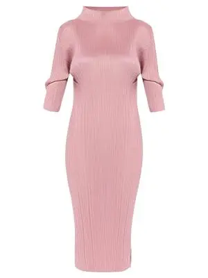 Issey Miyake Pleated Midi Dress - Pink