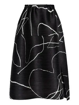 Issey Miyake Pleated Midi Skirt - Black